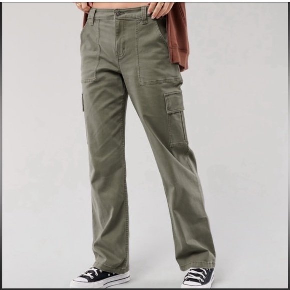 Hollister | Pants & Jumpsuits | Hollister Army Green Highrise Utility ...